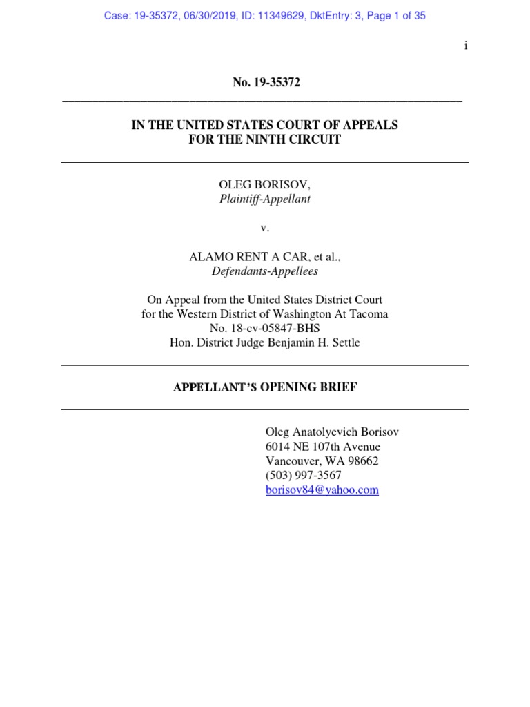 Credit Card Billing Fraud Appellant's Opening Brief | PDF | Pleading ...
