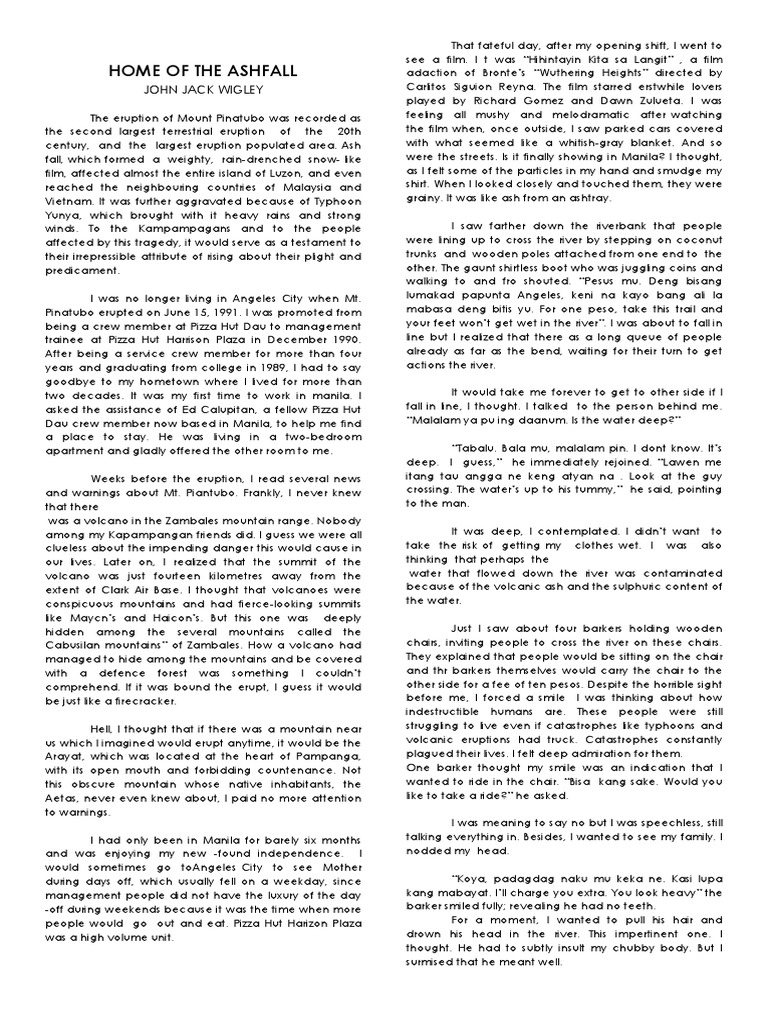 Home of The Ashfall - John Jack Wigley | PDF | Volcano | Volcanism