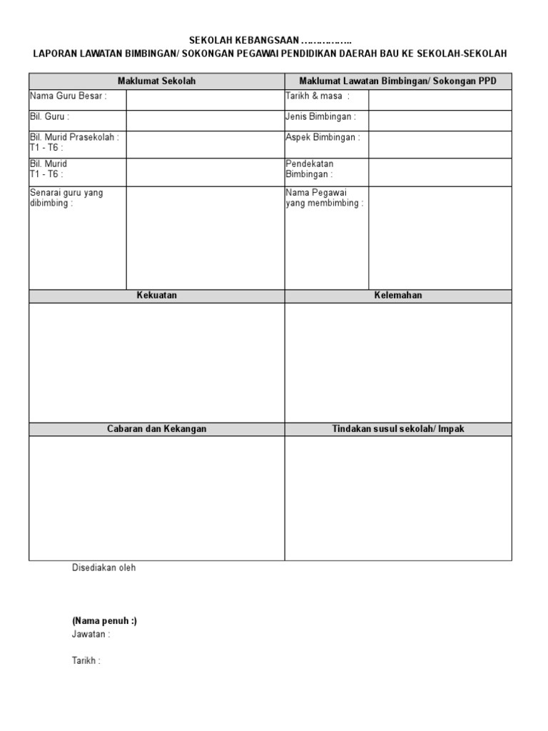 Format Laporan Bimbingan PPD Bau | PDF
