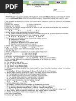 Pretest in Grade 9 Science | PDF | Chemical Bond | Electric Power ...