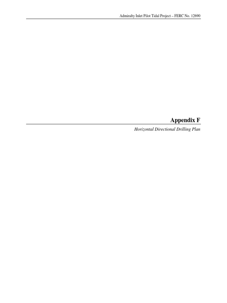 Appendix F: Horizontal Directional Drilling Plan | PDF | Drilling Rig | Deep Foundation