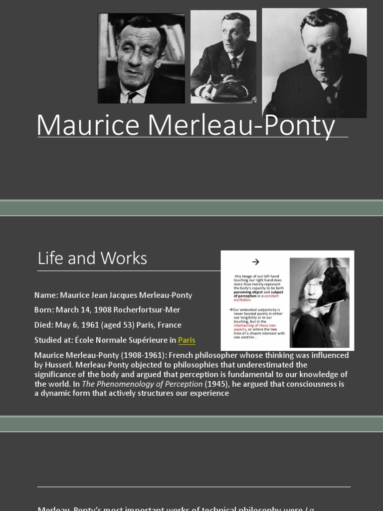 Merleau-Ponty: Self as Embodied Subjectivity | PDF | Phenomenology ...