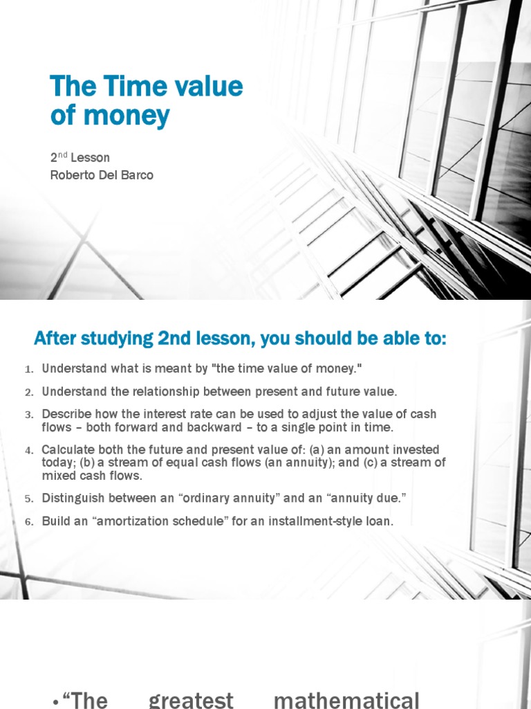 2nd Lesson Time Value Money | Download Free PDF | Present Value | Time ...