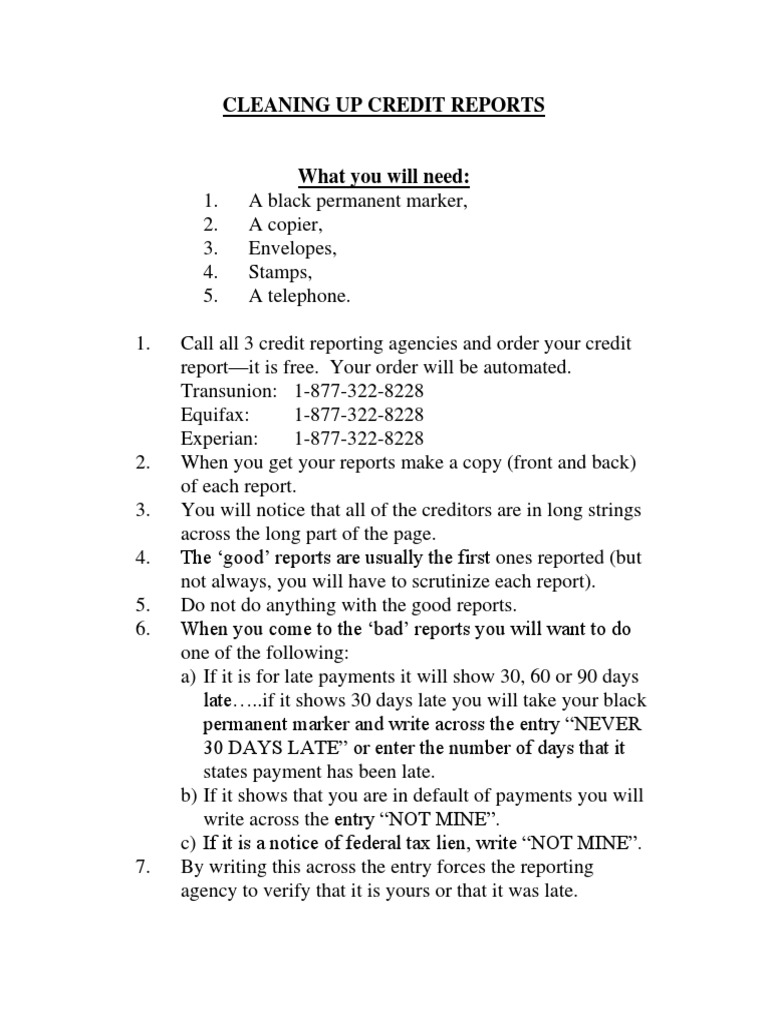 Cleaning Up Credit Reports | PDF | Business