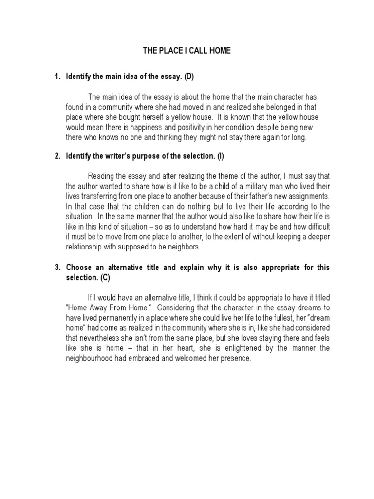 The Place I Call Home | PDF | Essays