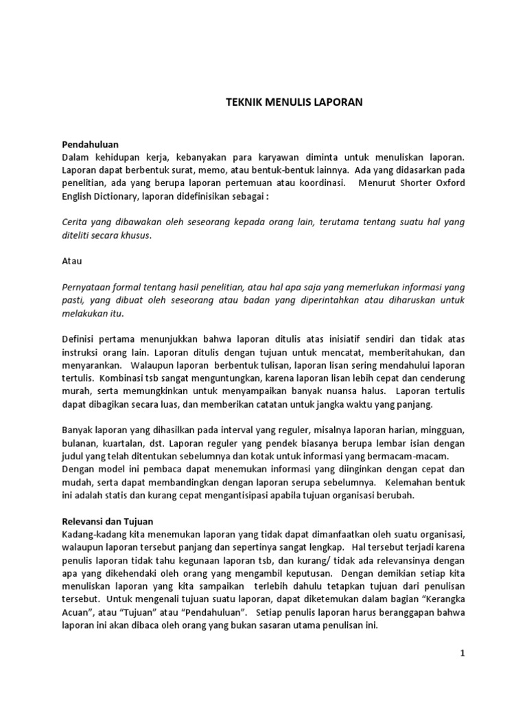 Contoh-Contoh Laporan | PDF
