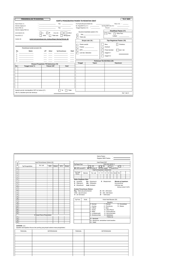 Formulir TB 01 untuk Pasien MDR | PDF