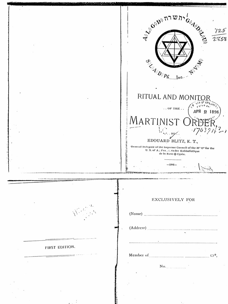 Ritual and Monitor of The Martinist Order | PDF