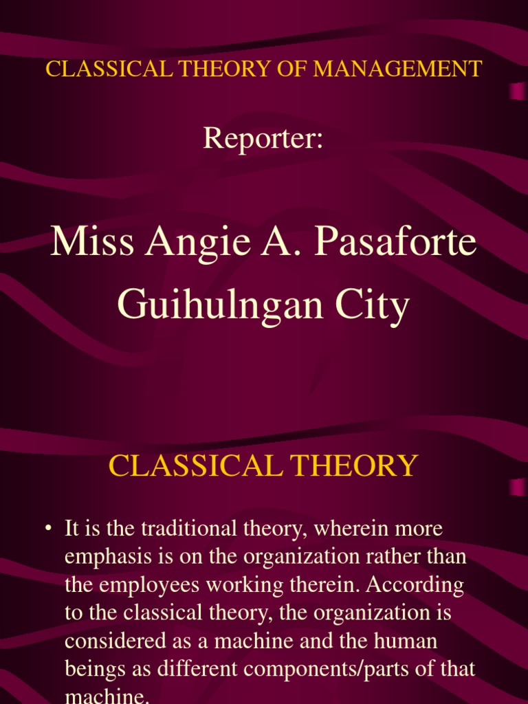 Classical and Neoclassical Theories of Management | PDF | Neoclassical Economics | Decision Making
