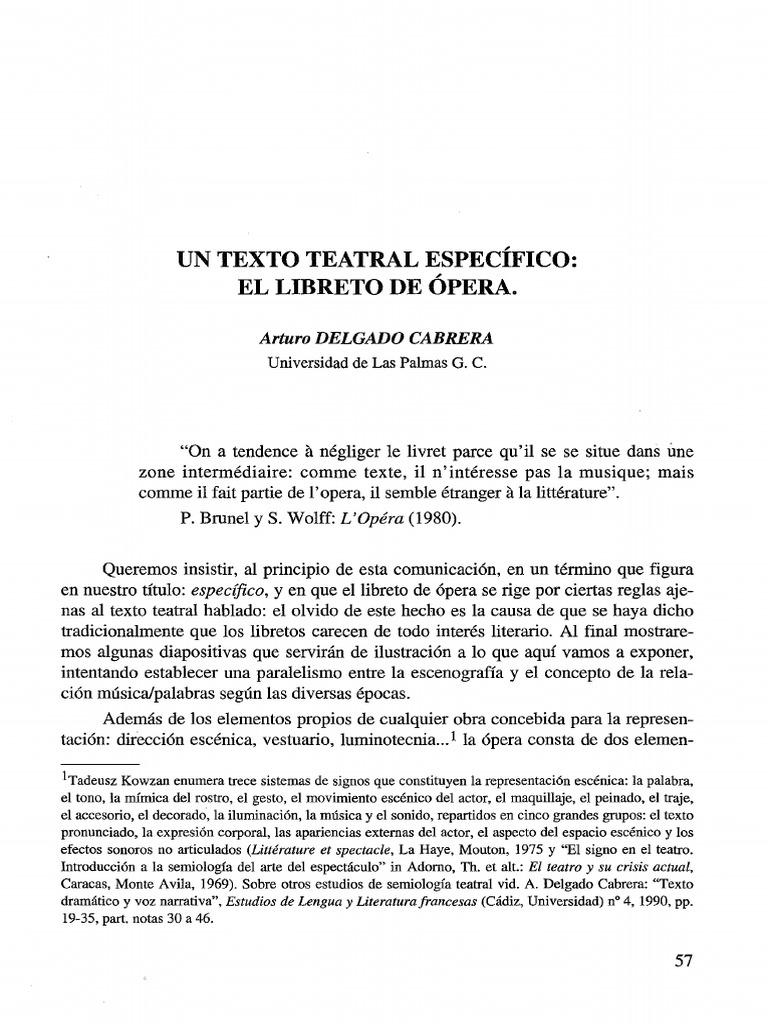 El libreto en la ópera: función y valor | PDF | Giacomo Puccini | Ópera