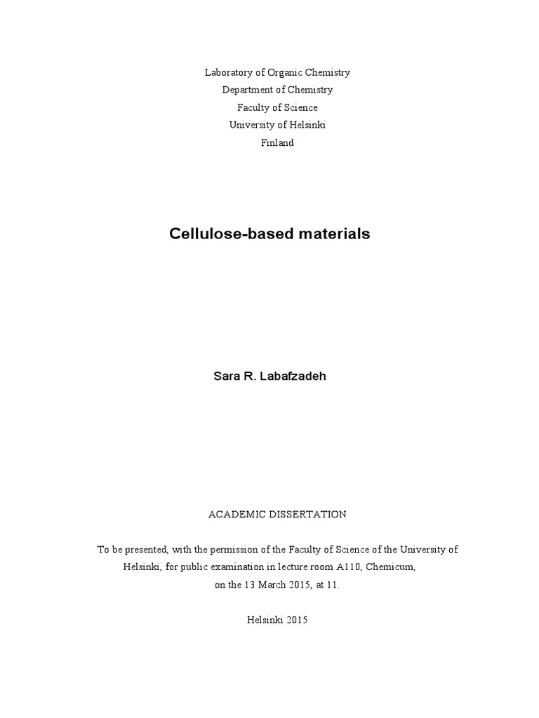 Cellulose-Based Materials | PDF | Hydrogen Bond | Cellulose