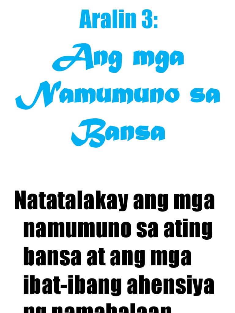 Q3-AP Mga Namumuno NG Bansa | PDF
