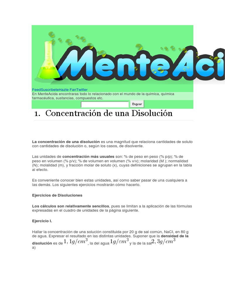 Formulas de Eca | PDF | Concentración | Ciencias fisicas