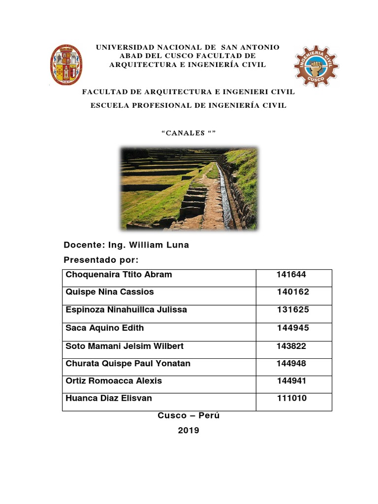 Procedimientos Constructivos de Obras Hidraulicas - Canales | PDF | Canal | Hormigón