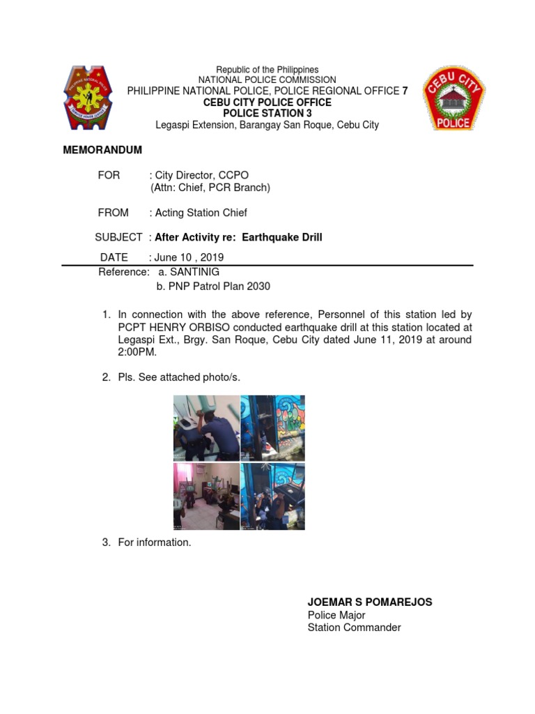 Memorandum: Philippine National Police, Police Regional Office 7 | PDF