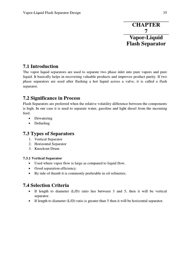 CHAPTER 7 Vapor-Liquid Flash Separator | PDF | Continuum Mechanics ...