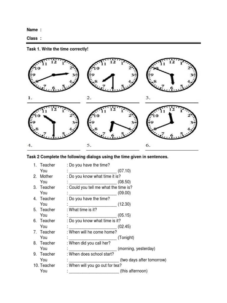 LKPD RPP Telling Time Afro | PDF