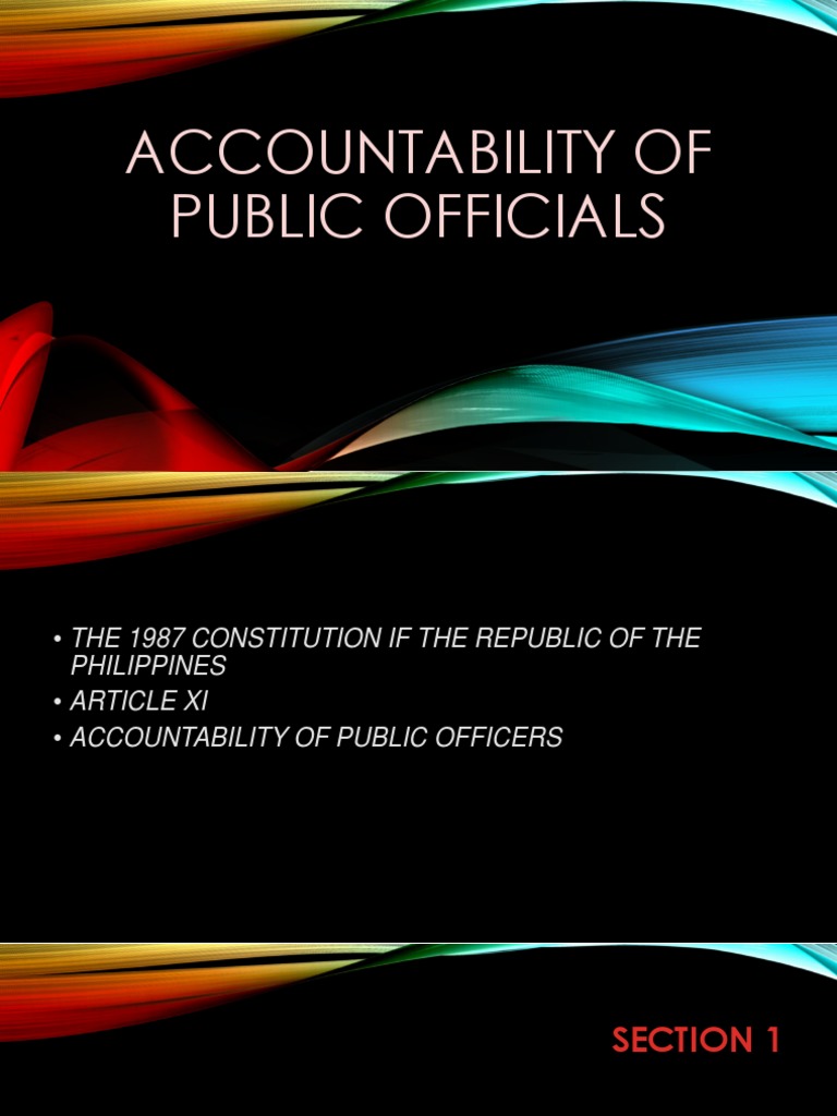 Accountability of Public Officials | PDF | Politics