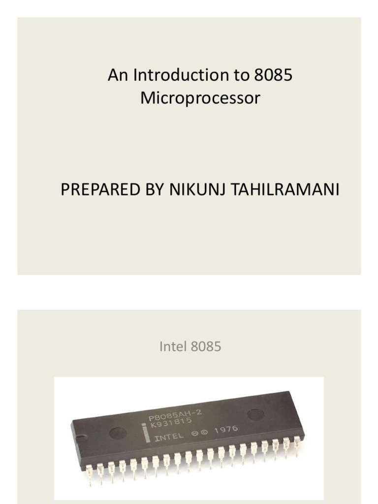 An Introduction To 8085 Microprocessor | PDF | Input/Output | Central ...
