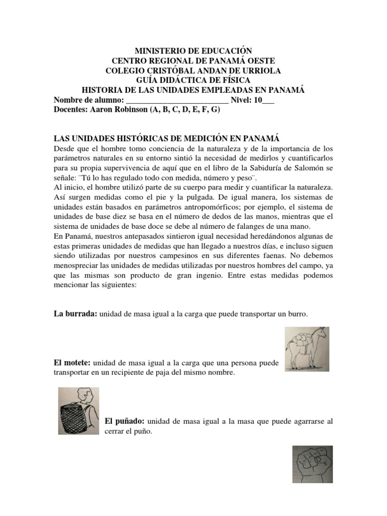 Tema 2 Hist Med de Panma | PDF | Mano | Longitud
