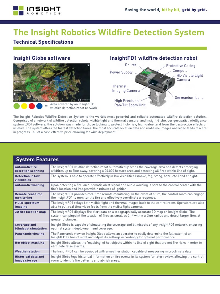 Insight Robotics - Wildfire Detection - Spec Sheet | PDF | Wildfire | Camera