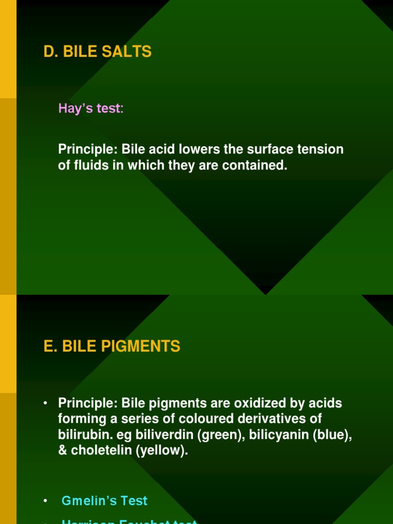 D. Bile Salts: Hay's Test | Download Free PDF | Medical Specialties ...