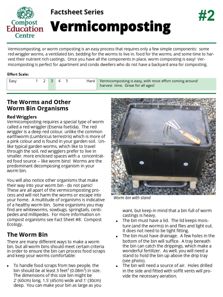 Vermicomposting: Factsheet Series | PDF | Horticulture And Gardening ...