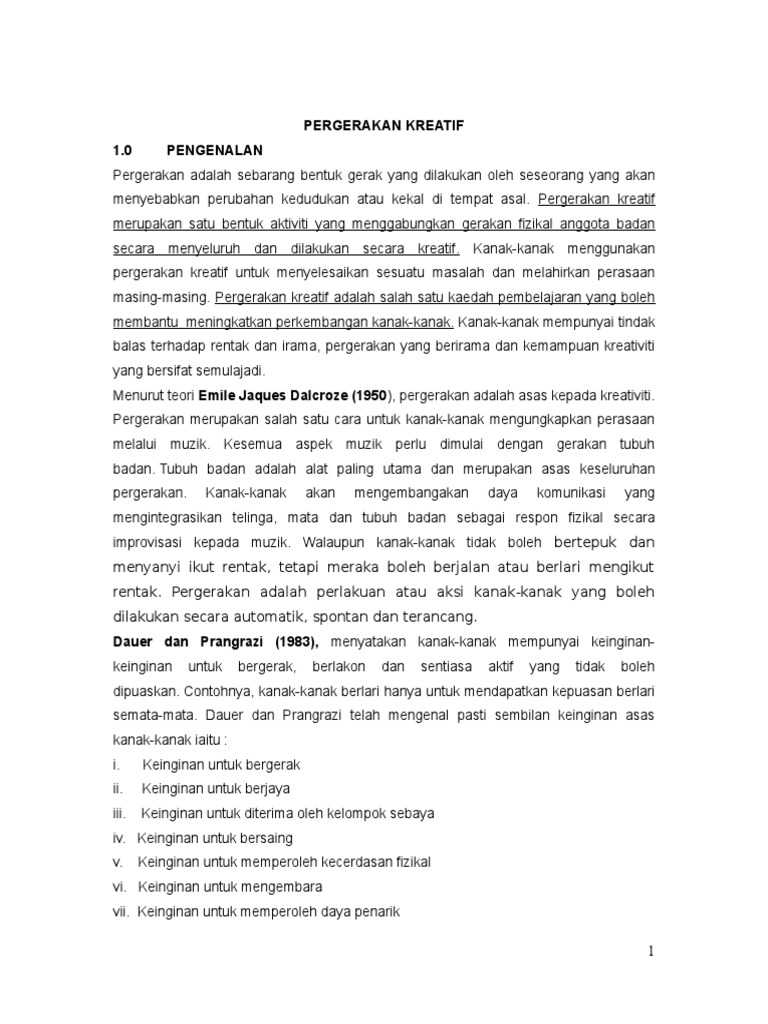 Pergerakan Kreatif | PDF
