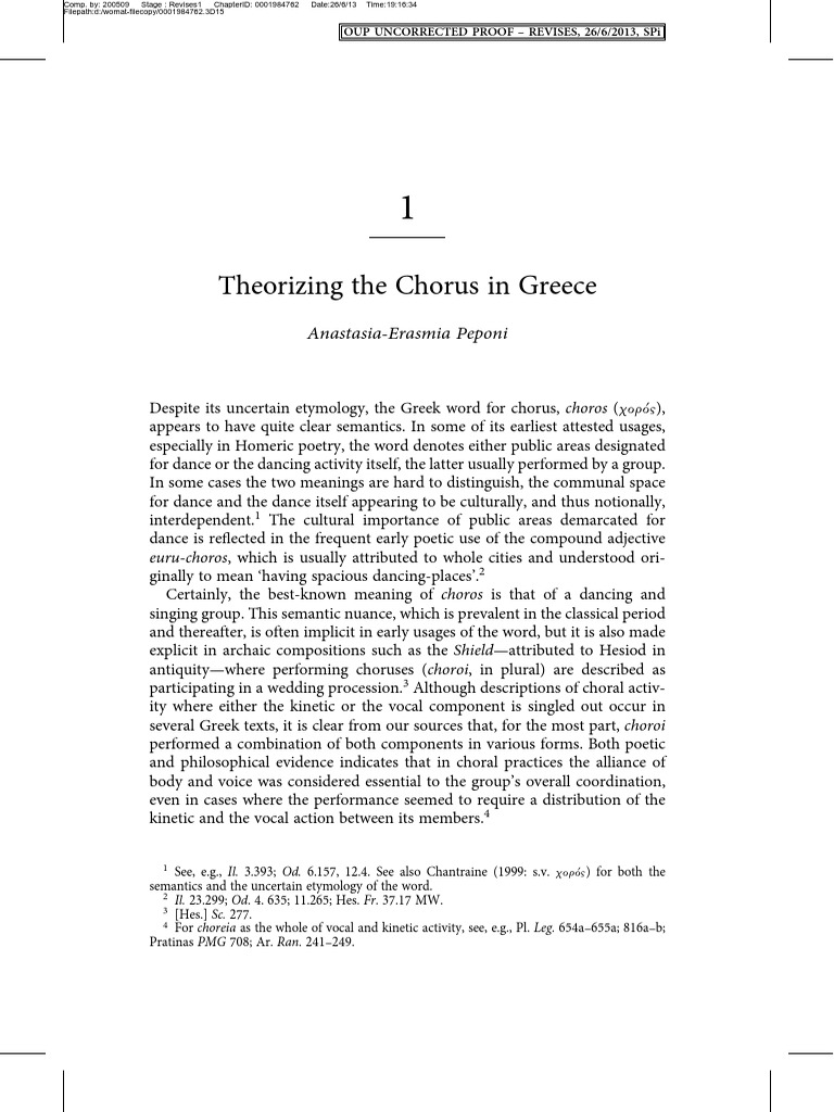 Theorizing Greek Chorus and Choreia | PDF | Tragedy | Plato