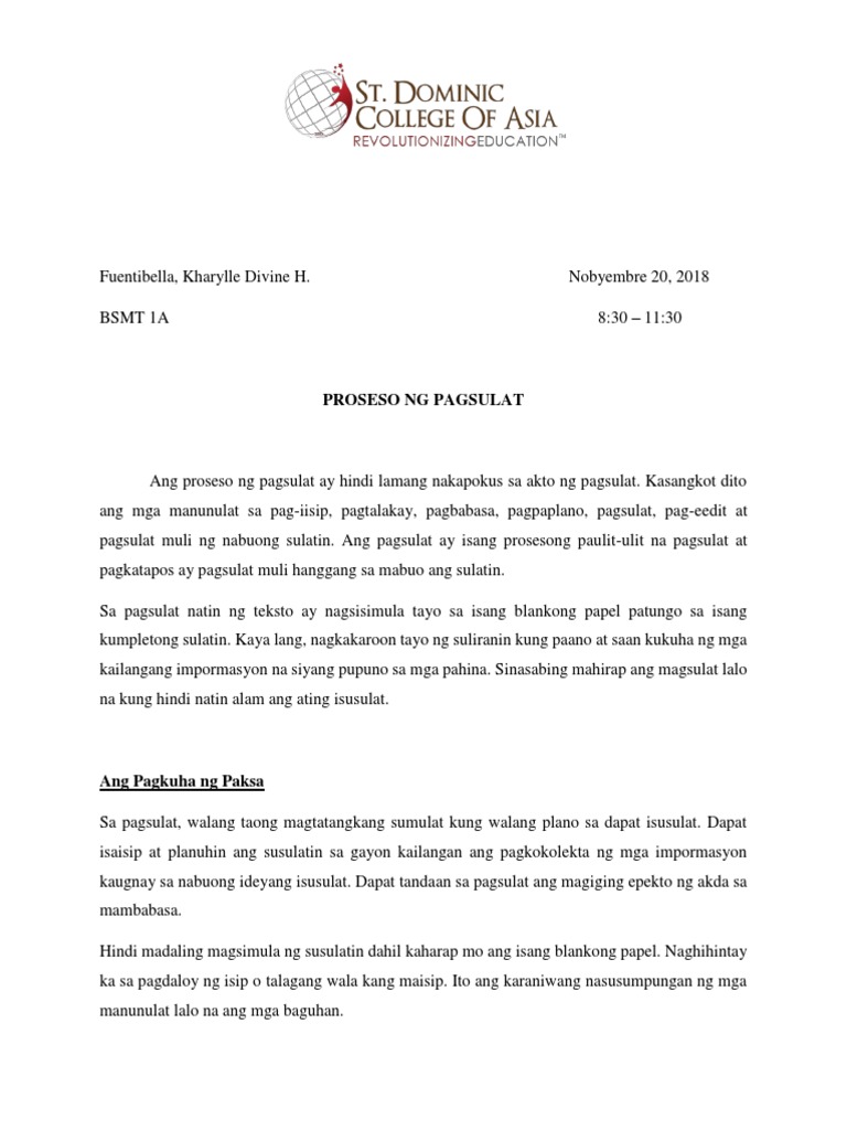 Proseso NG Pagsusulat | PDF