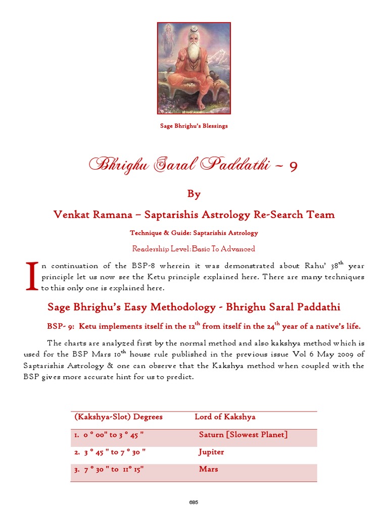 Bhrighu Saral Paddathi 9 | PDF | Solar System | Planetary Science
