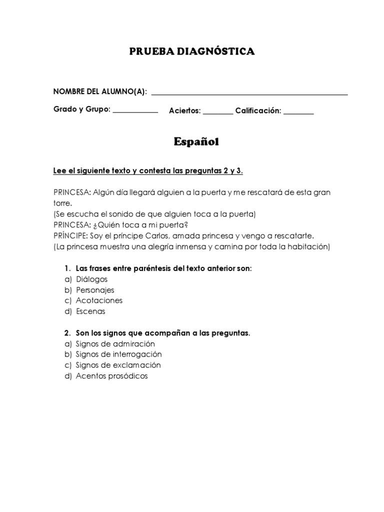 Examen Diagnostico de 6 Grado | PDF | Ecosistema | Agua