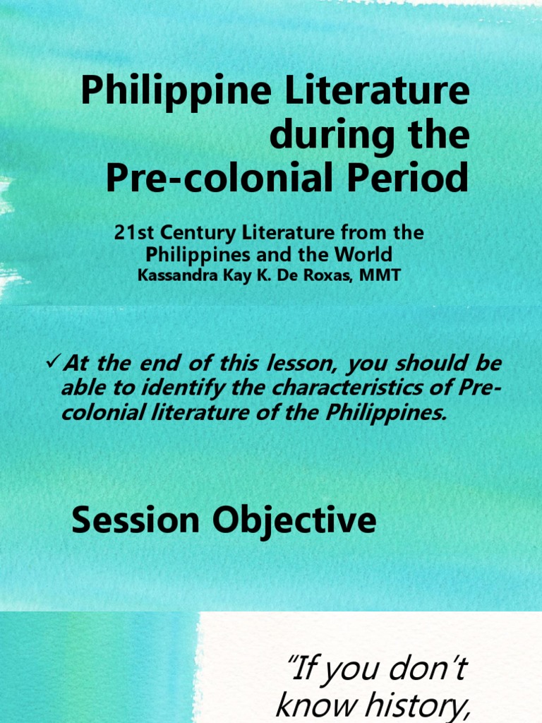 Pre-Colonial Philippine Literature Overview | PDF | Narrative
