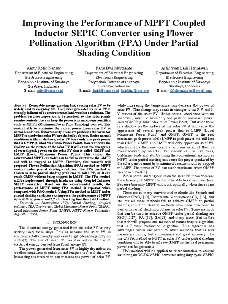Improving The Performance of MPPT Coupled Inductor SEPIC Converter ...