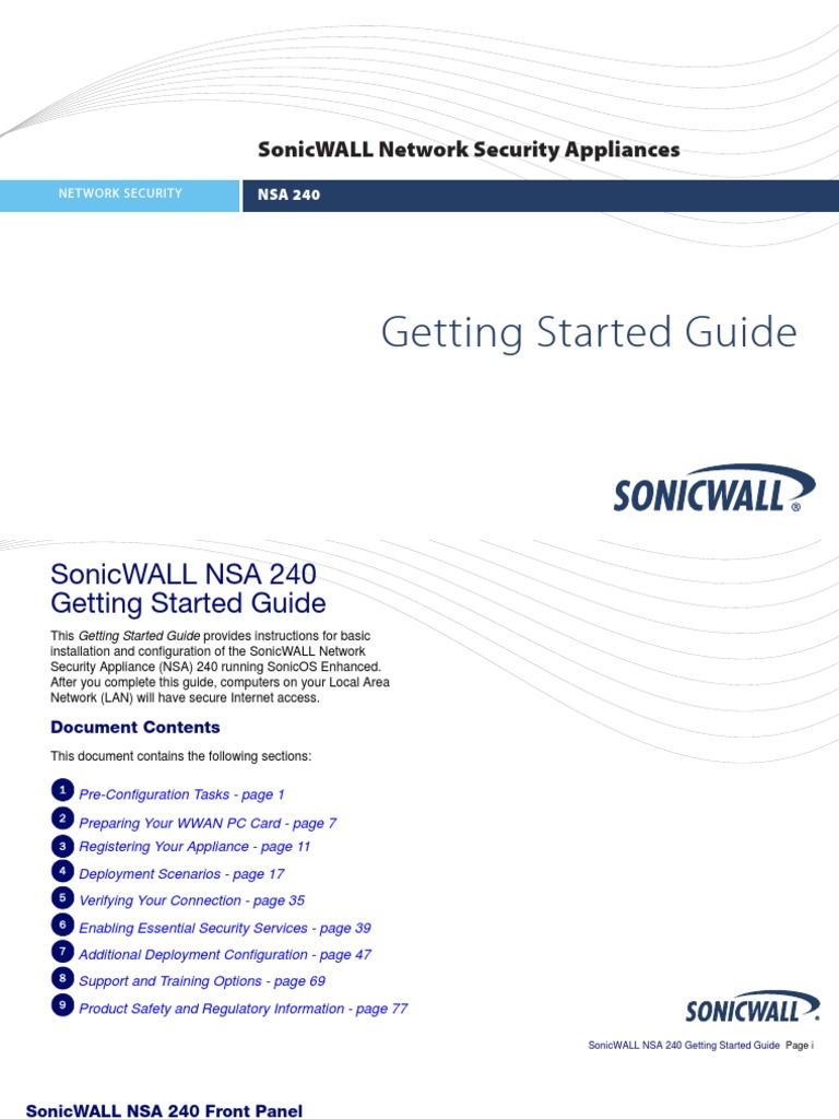 232-001580-00 Rev 00 SonicWALL NSA 240 GSG EFT | PDF | Ip Address ...