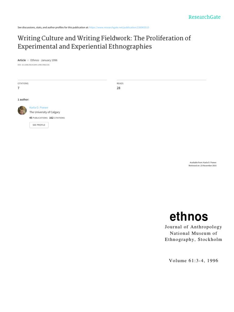 Writing Field | PDF | Ethnography | Anthropology