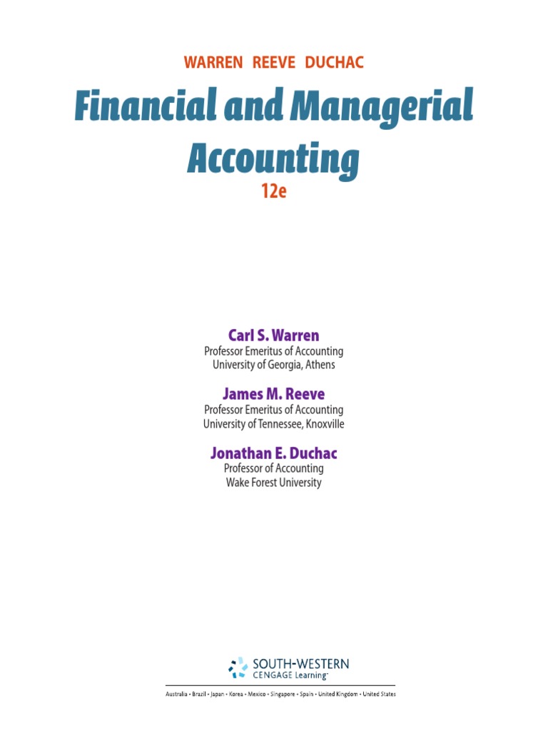 Financial and Managerial Accounting PDF | PDF