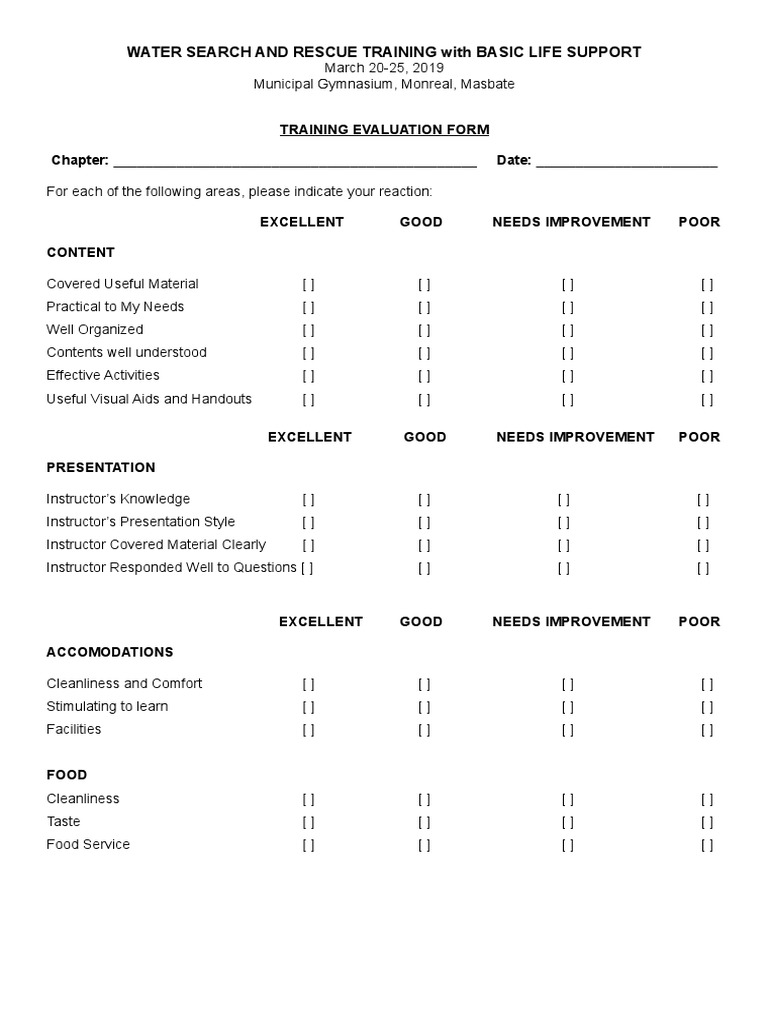 WASAR Training Evaluation Form | PDF | Applied Psychology | Cognition