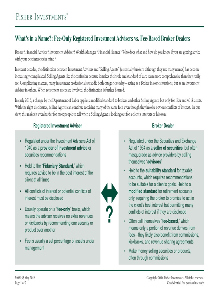 What's in A Name - Fee-Only vs. Fee-Based (New) | PDF | Financial ...