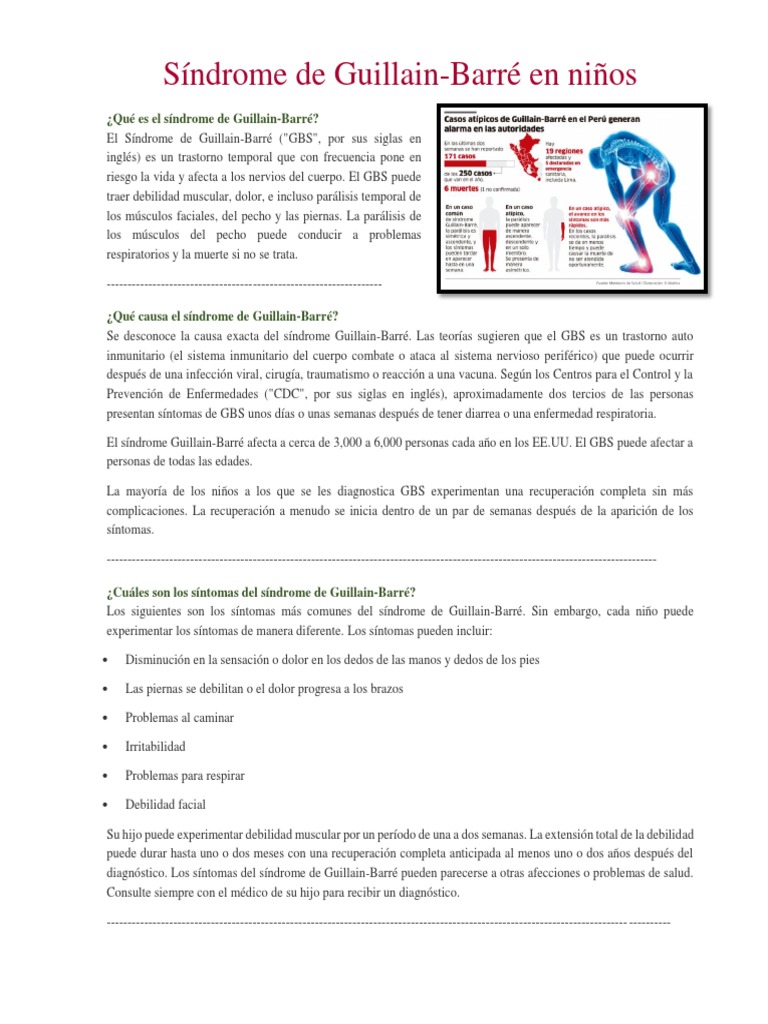 Síndrome de Guillain-Barré en Niños: Causas y Síntomas | PDF ...