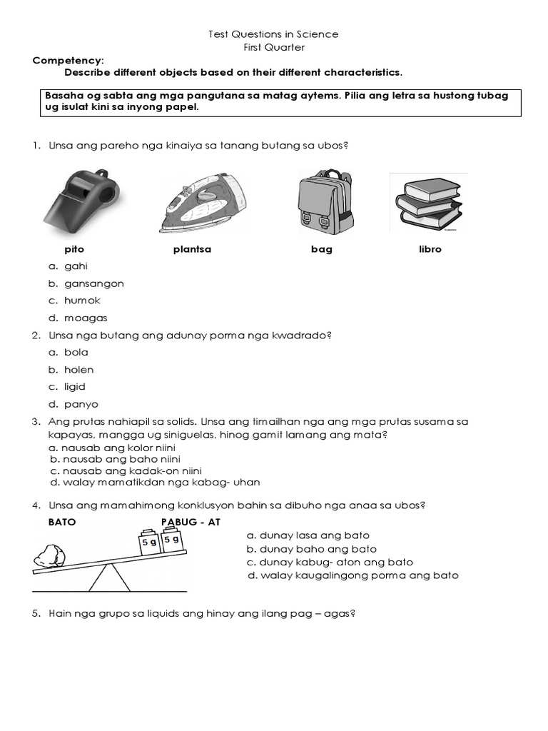 Edited Grade 3 Questions | PDF