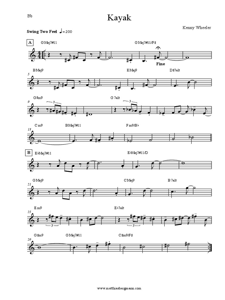 Kayak - Kenny Wheeler | PDF