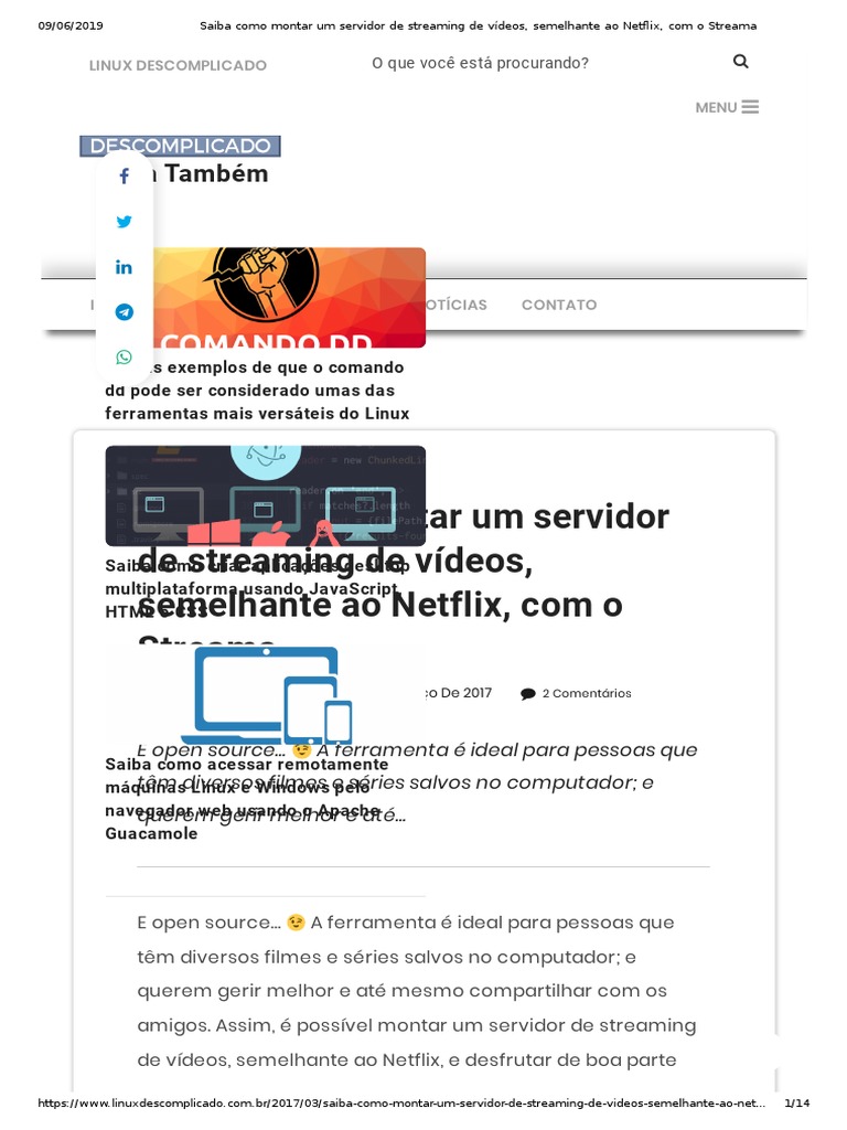 Saiba Como Montar Um Servidor de Streaming de Vídeos, Semelhante Ao ...