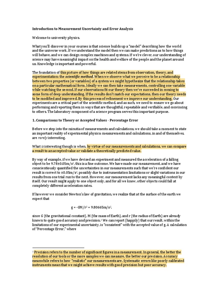 Intro Measurement Uncertainty General | PDF | Uncertainty | Scientific ...