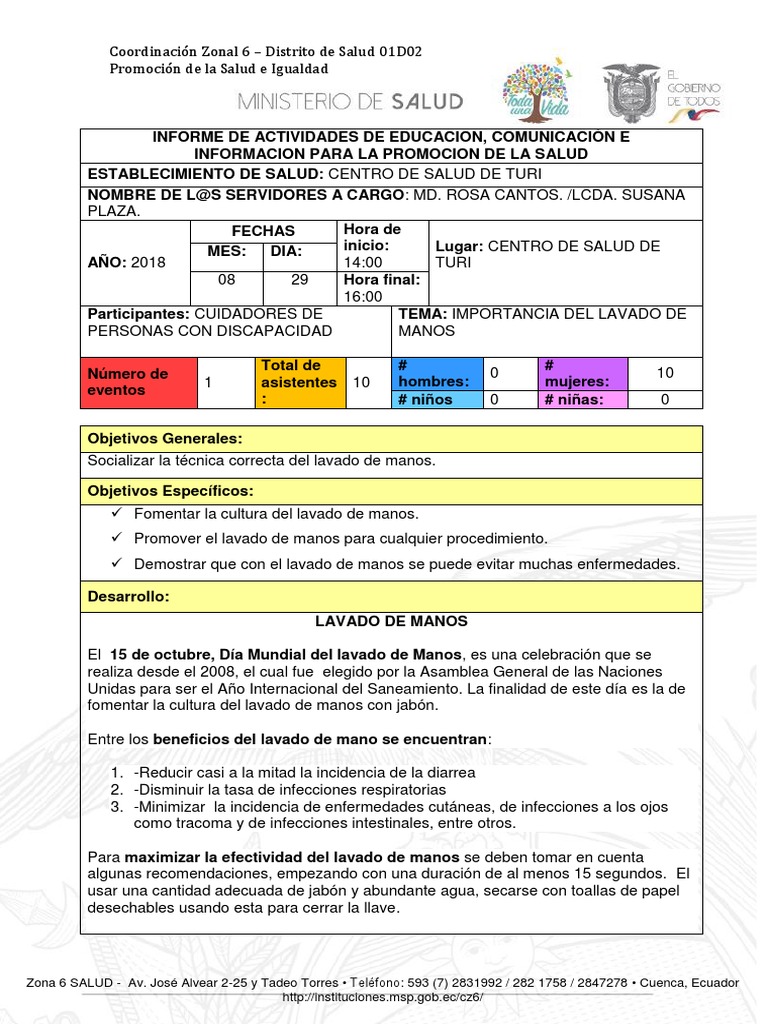 Charla Lavado de Manos | PDF | Lavado de manos | Especialidades Medicas