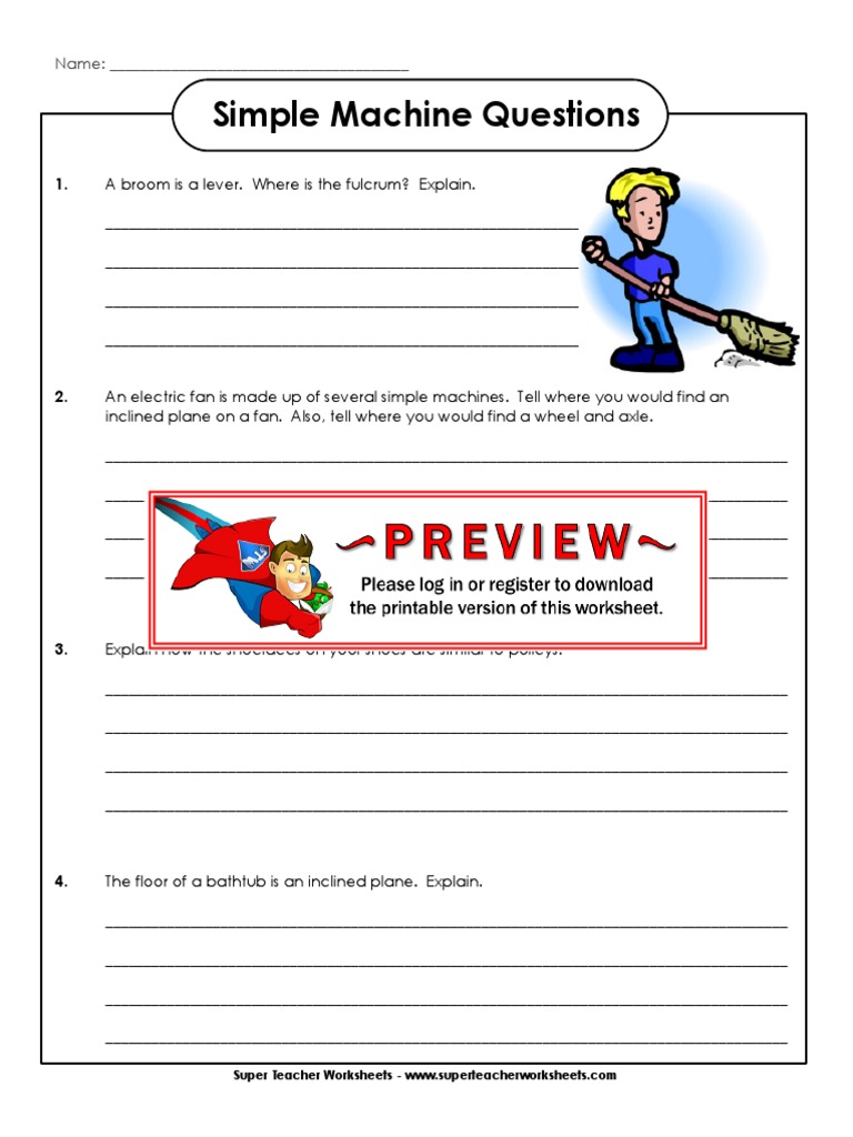 Simple Machines Questions | PDF | Lever | Machines