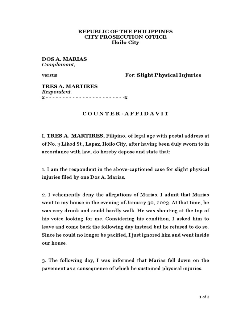 Counter Affidavit Andrea | PDF | Affidavit | Public Law