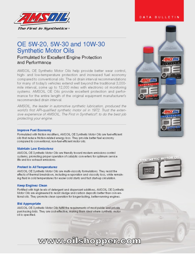 AMSOIL Synthetic Motor Oils For OE Oil Change Interval. 3000 Mile Oil ...
