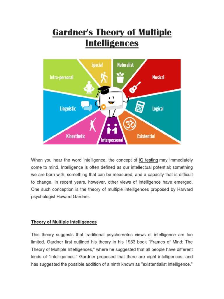 Gardner's Theory of Multiple Intelligences | PDF | Intelligence | Cognition