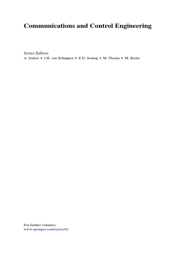 Communications and Control Engineering: Series Editors | PDF ...